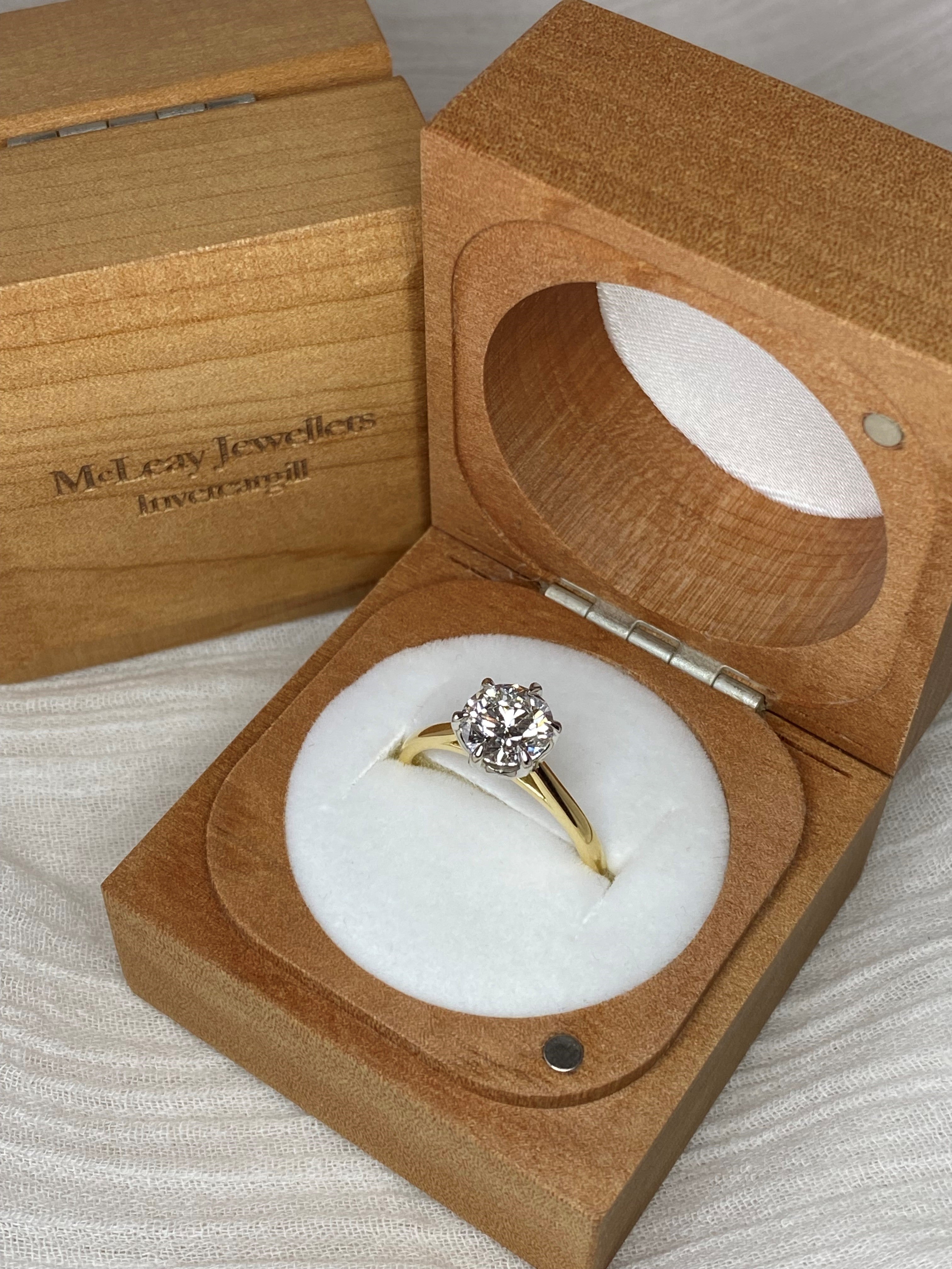 18ct gold & platinum 1.51ct Lab grown Solitaire Diamond Ring – McLeay ...